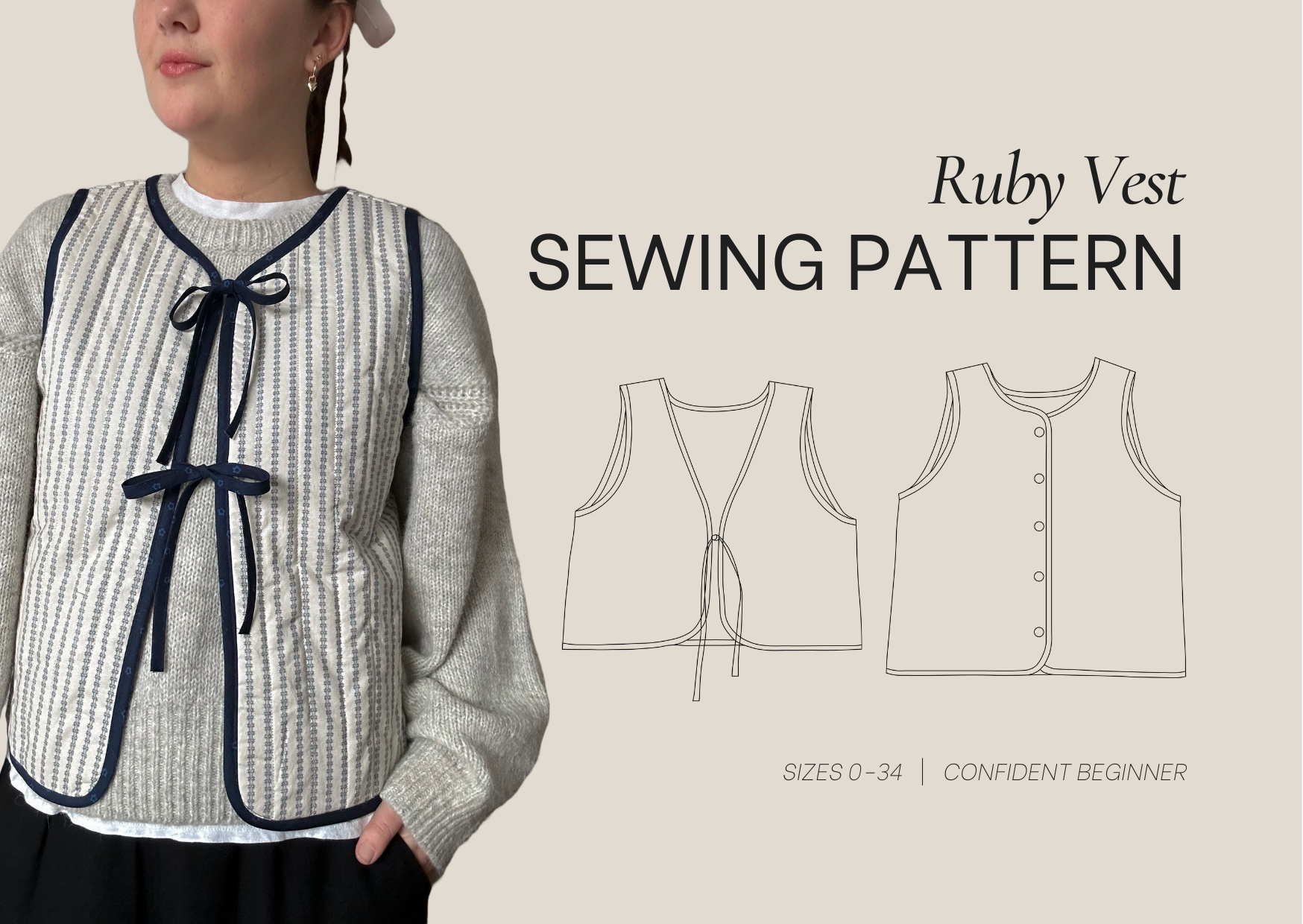 Syd Graham Patterns Ruby Vest - PDF Pattern – The Sewing Club