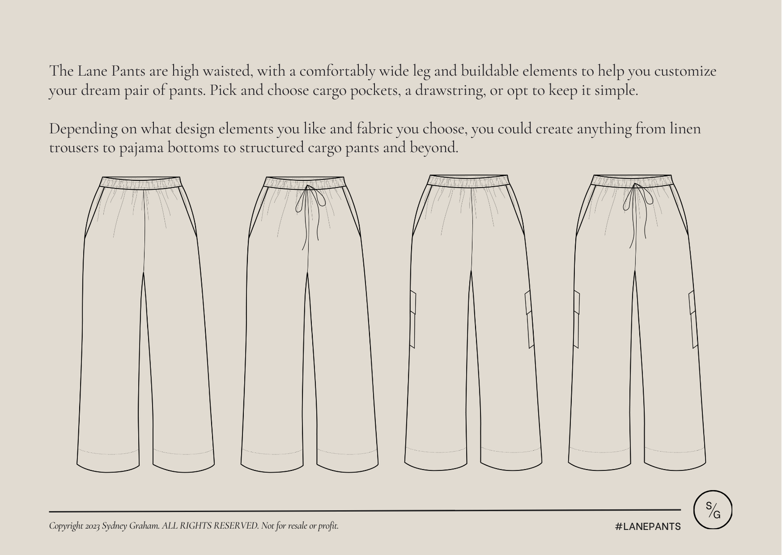 Syd Graham Patterns Lane Pants - PDF Pattern – The Sewing Club