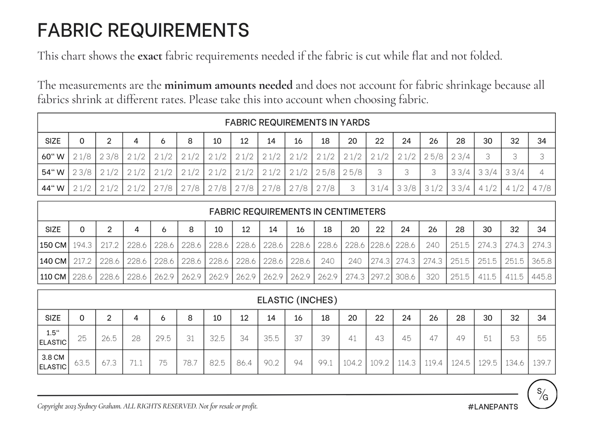 Syd Graham Patterns Lane Pants - PDF Pattern – The Sewing Club